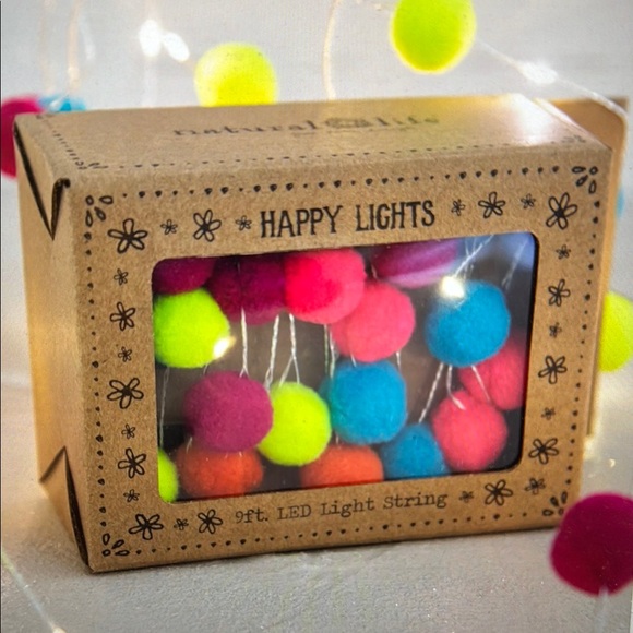 NATURAL LIFE | Accents | Natural Life Colorful Pom Pom String Lights ...